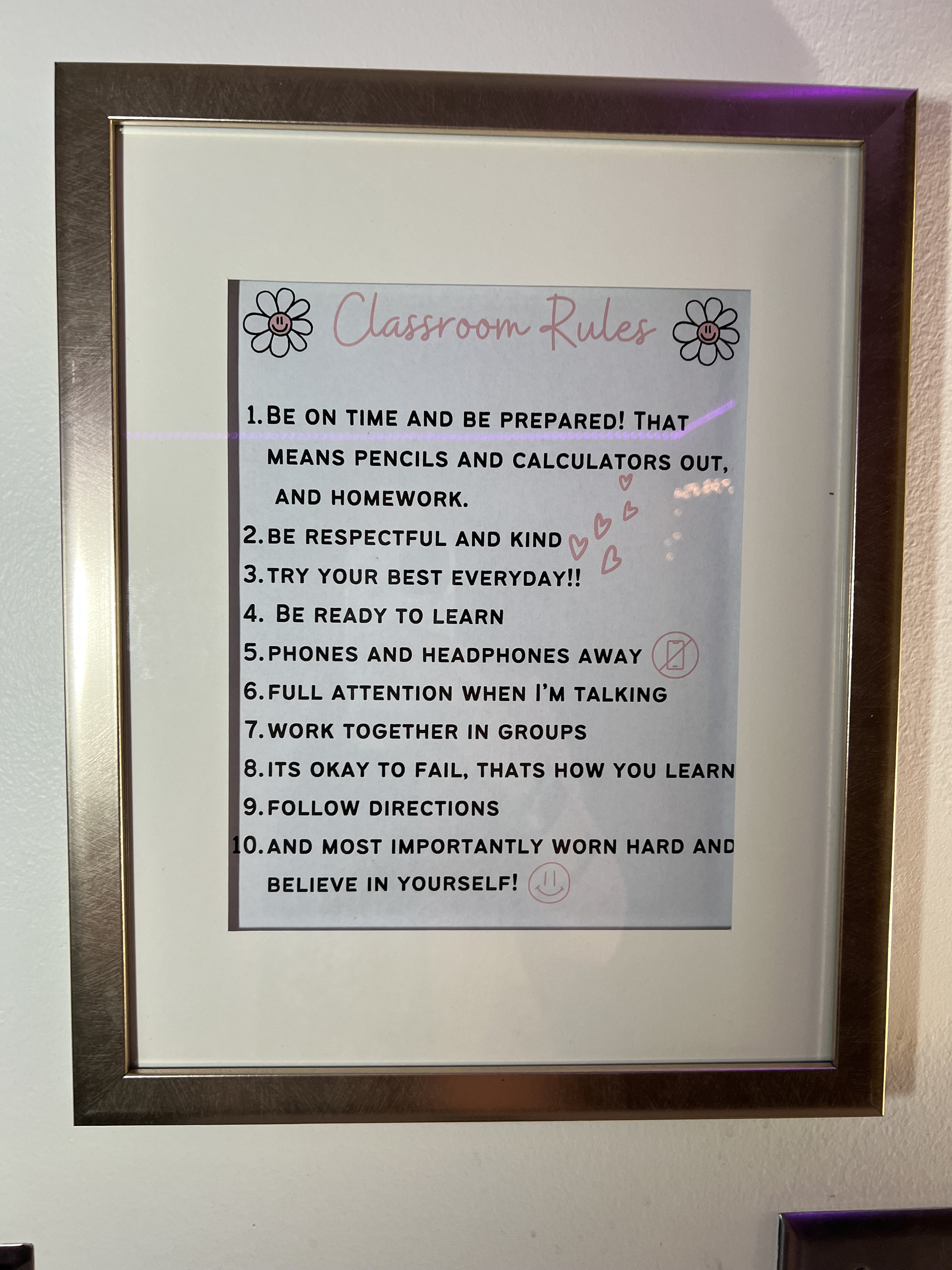 High School Classroom Rules Sign - Etsy