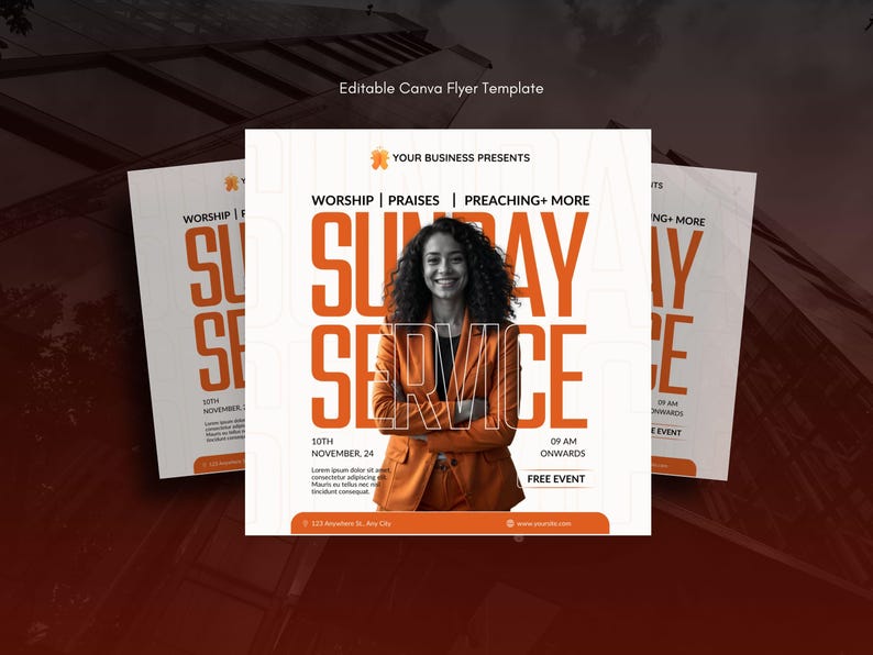 Church Service Flyer, DIY Flyer Template Design | Fellowship Service ...