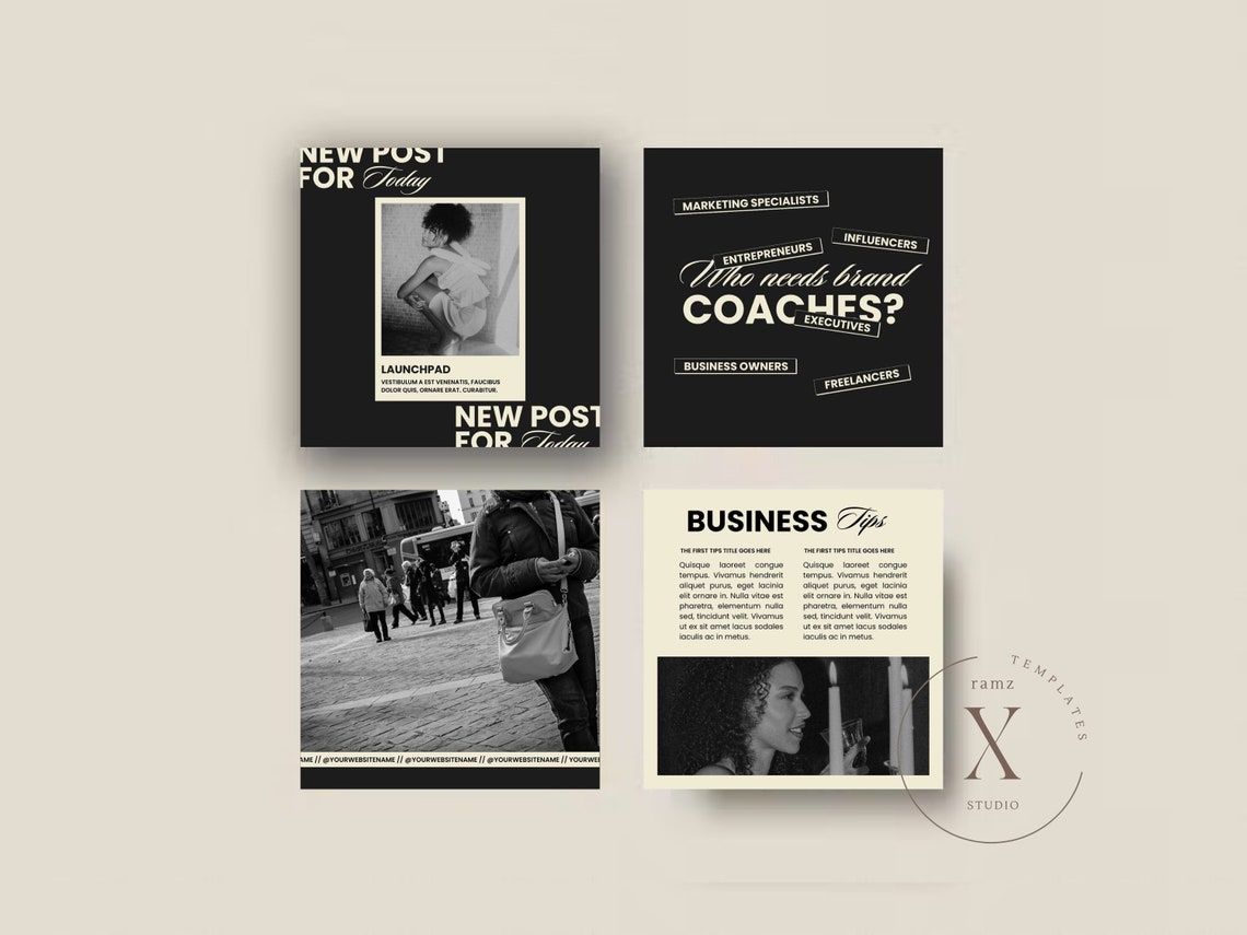 Bold Editorial Aesthetic Social Media, Editable Canva Template, Social ...