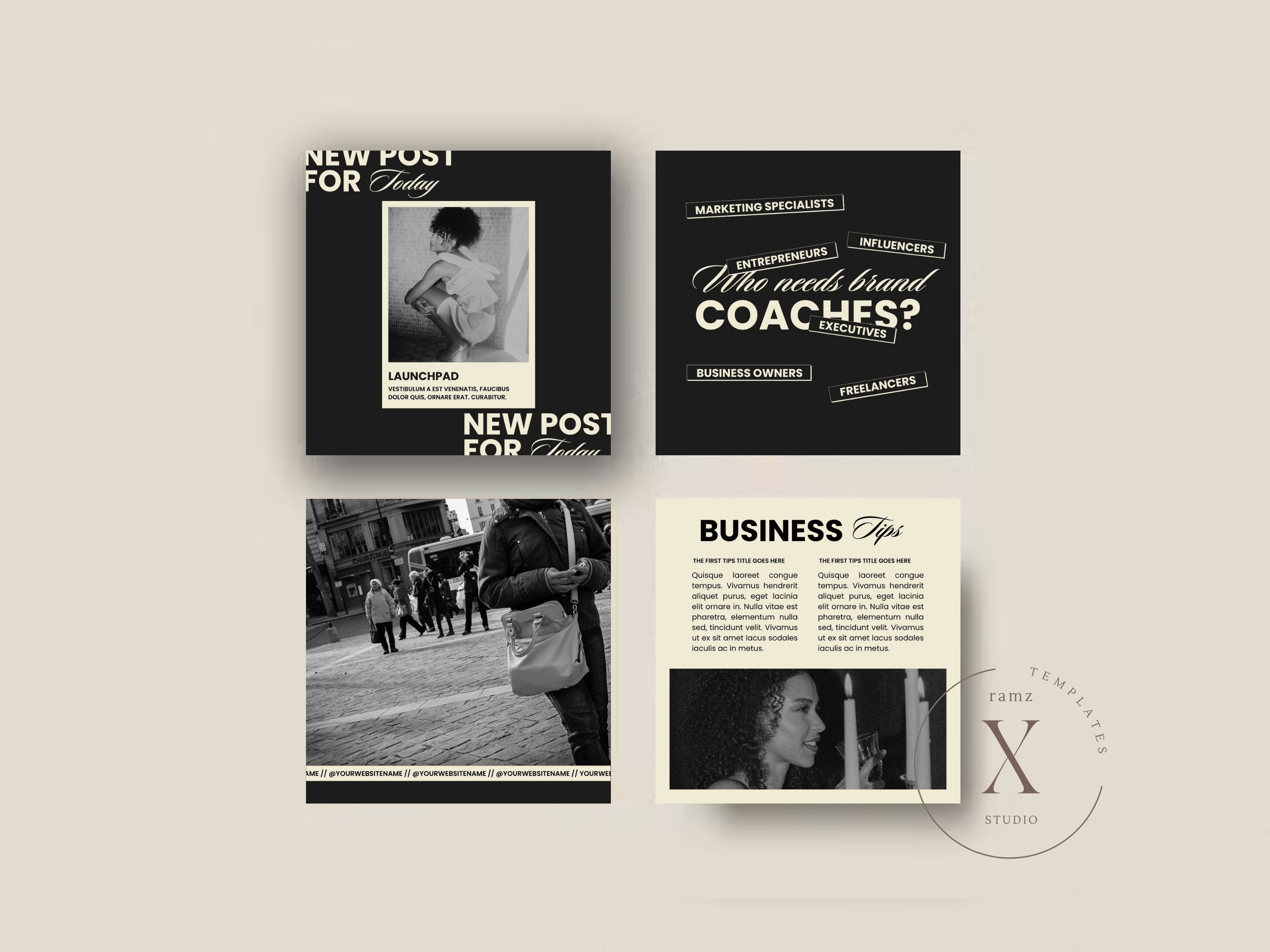 Bold Editorial Aesthetic Social Media, Editable Canva Template, Social ...