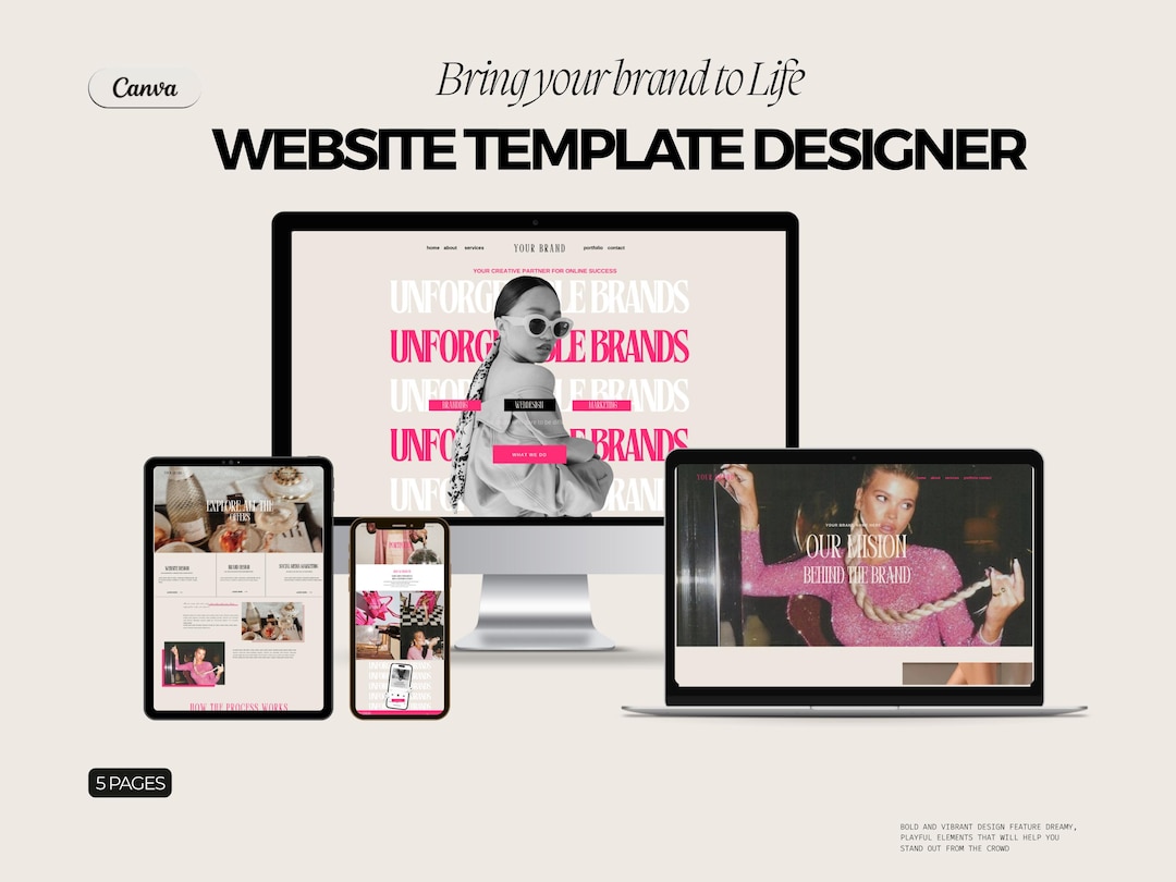 Canvas Template | Canva Website Template | Canvas Website | Canva ...