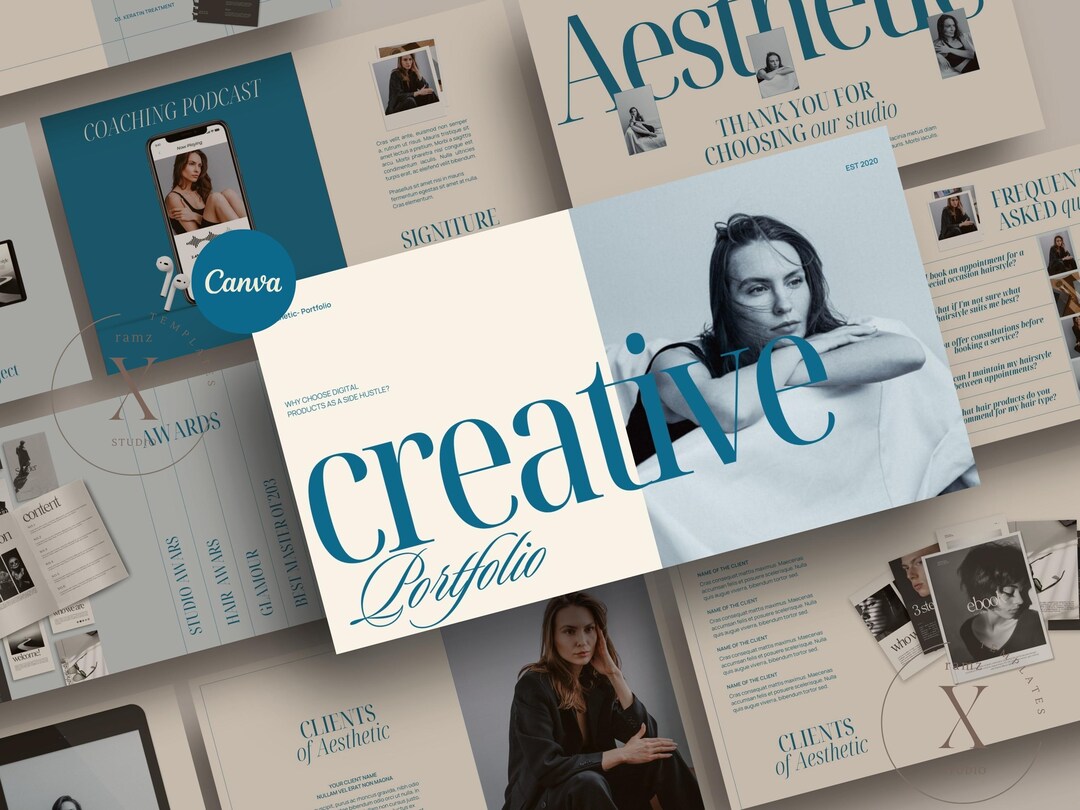 Creative Portfolio Template Canva, Business Portfolio, Portfolio ...