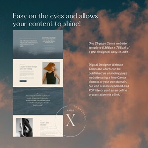 Digital Designer Website Canva Template, Freelancer Website, Personal ...