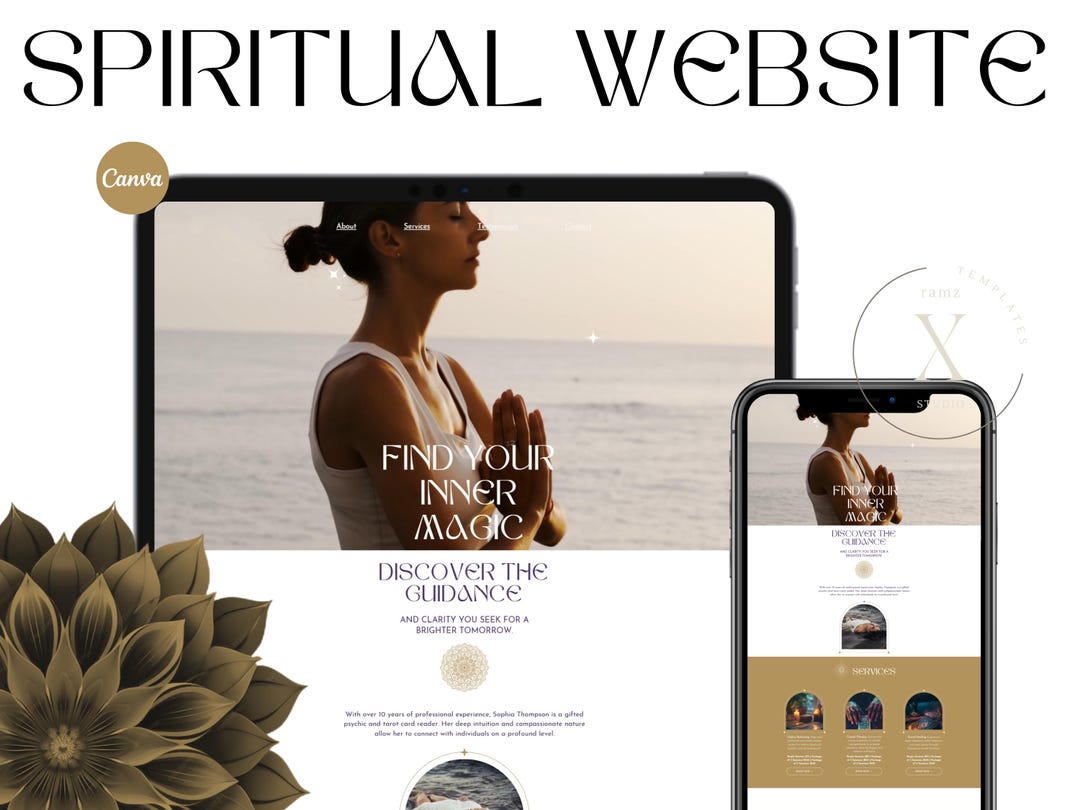 Spiritual Website Template Canva, Mystical Website, Witch Website ...