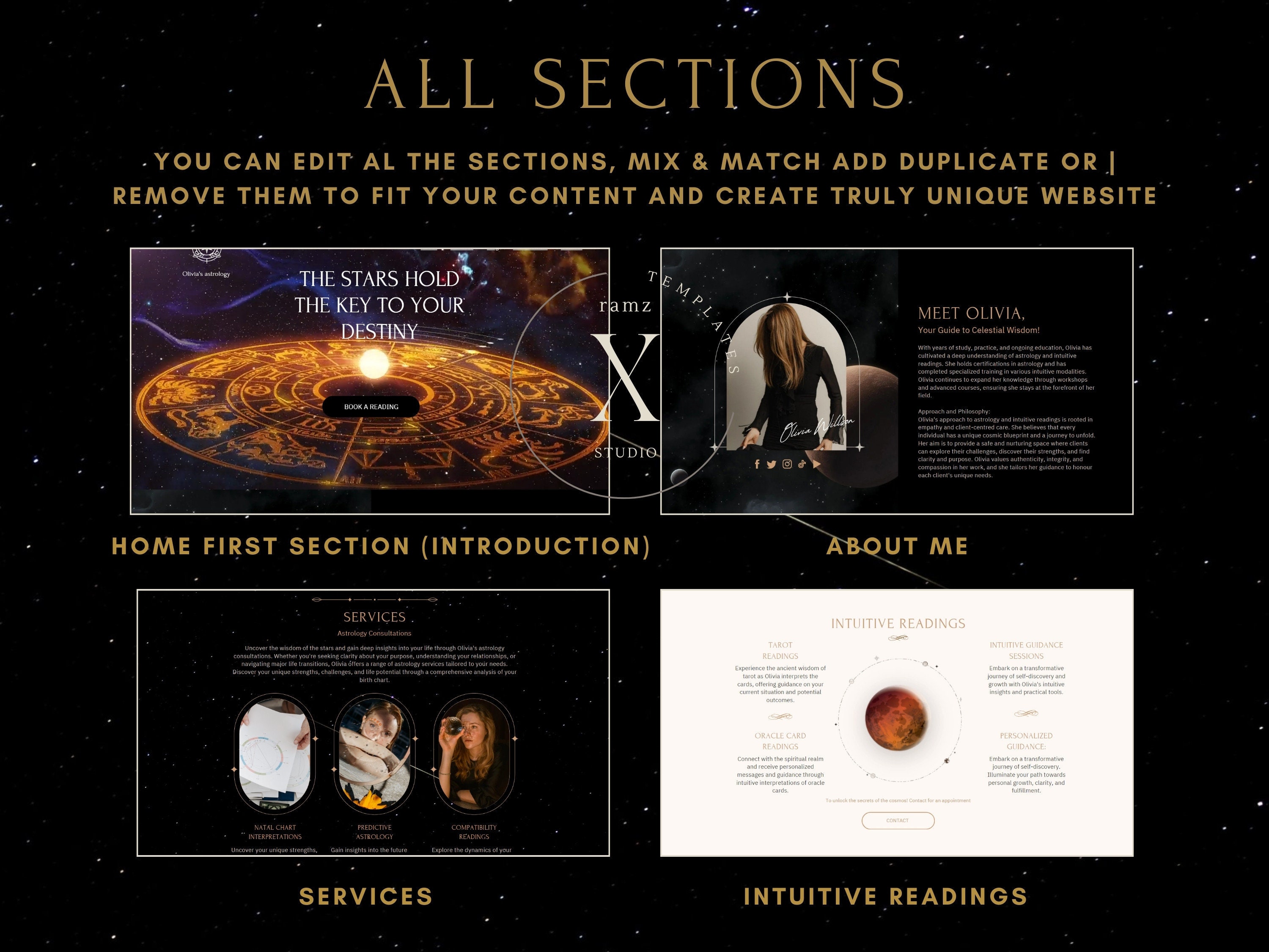 Astrology Website, Astrology Template, Mystical Website, Celestial ...