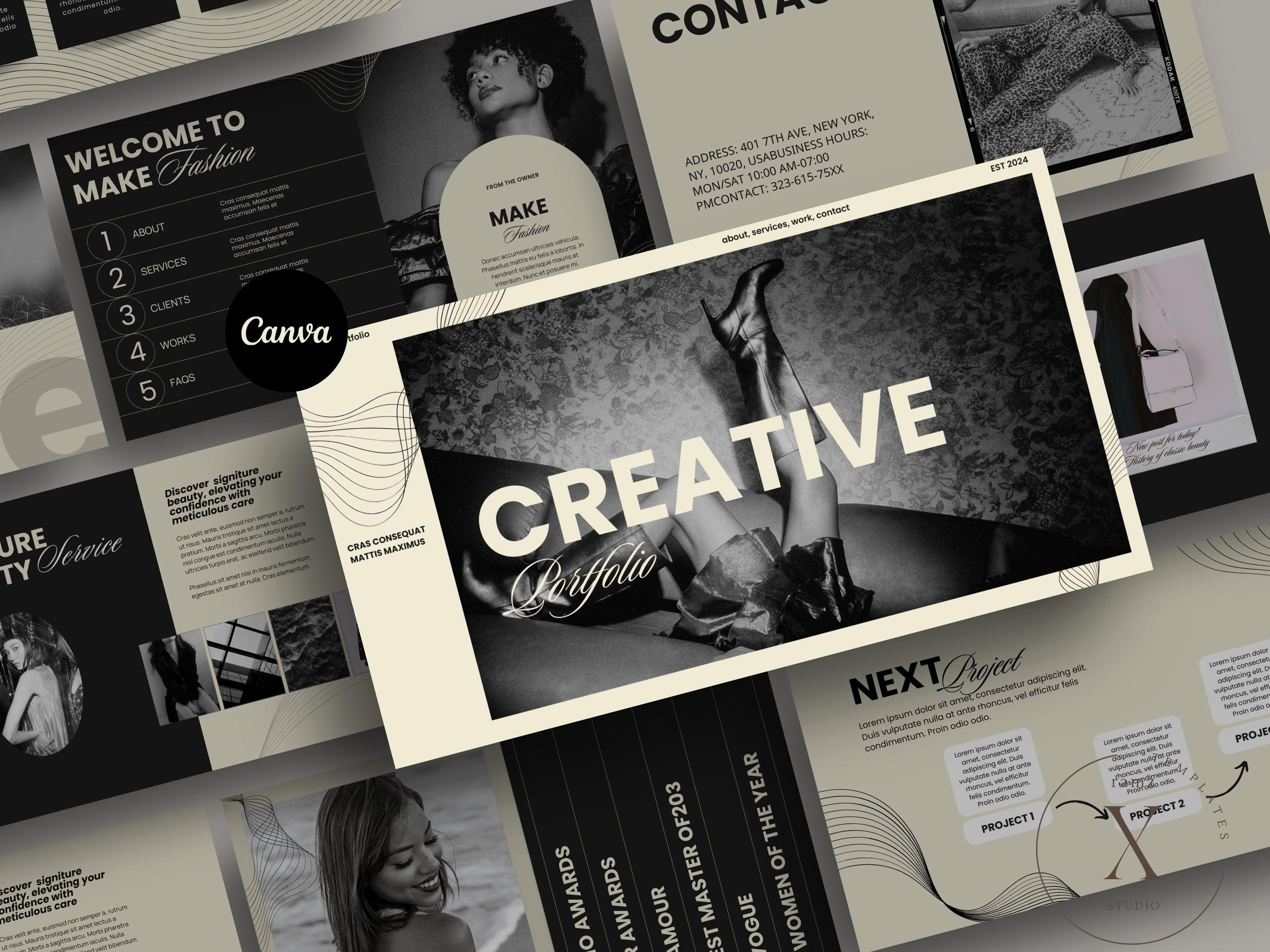 Creative Portfolio Template Canva, Business Portfolio, Portfolio ...