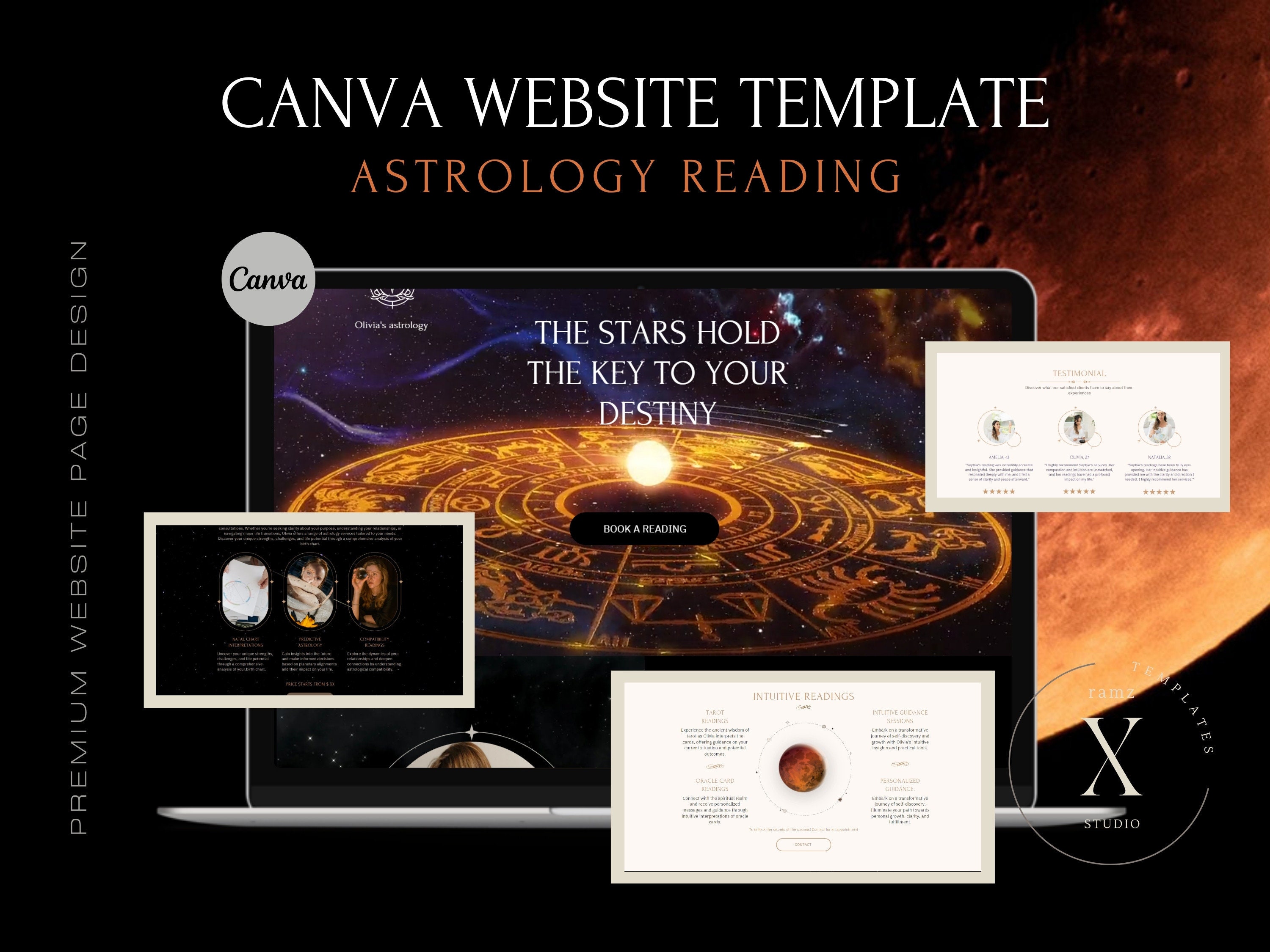 Astrology Website, Astrology Template, Mystical Website, Celestial ...