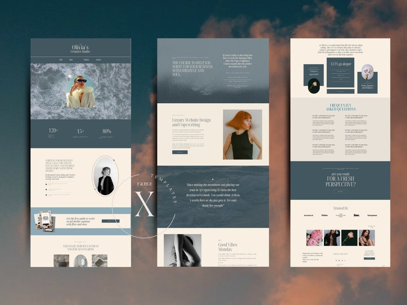 Digital Designer Website Canva Template, Freelancer Website, Personal ...