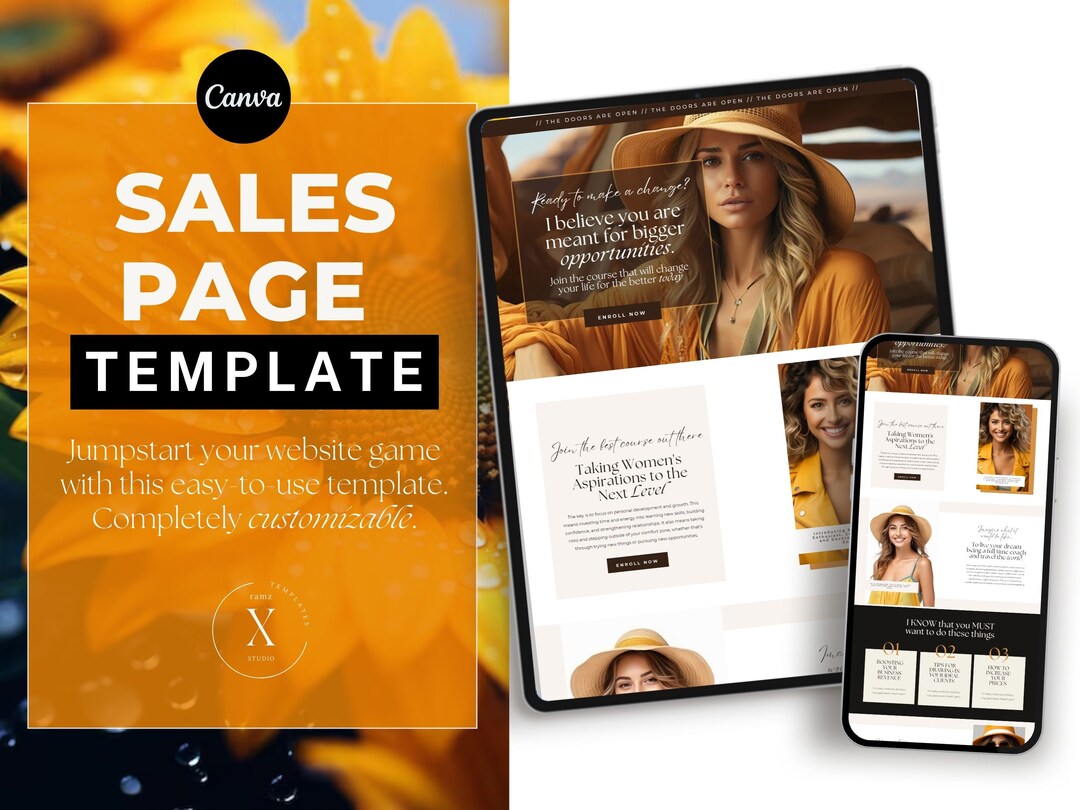 Canva Sales Page Template Coaching Course Sales Page, Sales Landing Page Template, Coaching ...