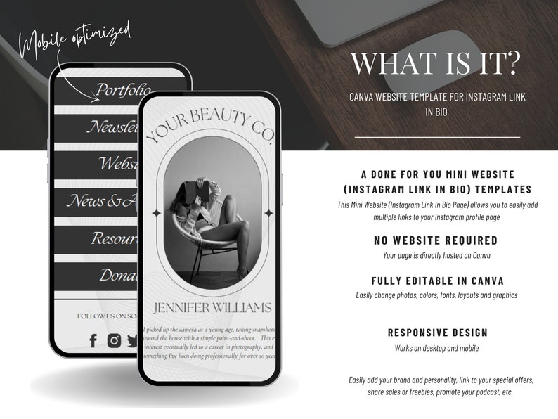 Instagram Landing Page Template Instagram Link in Bio - Etsy