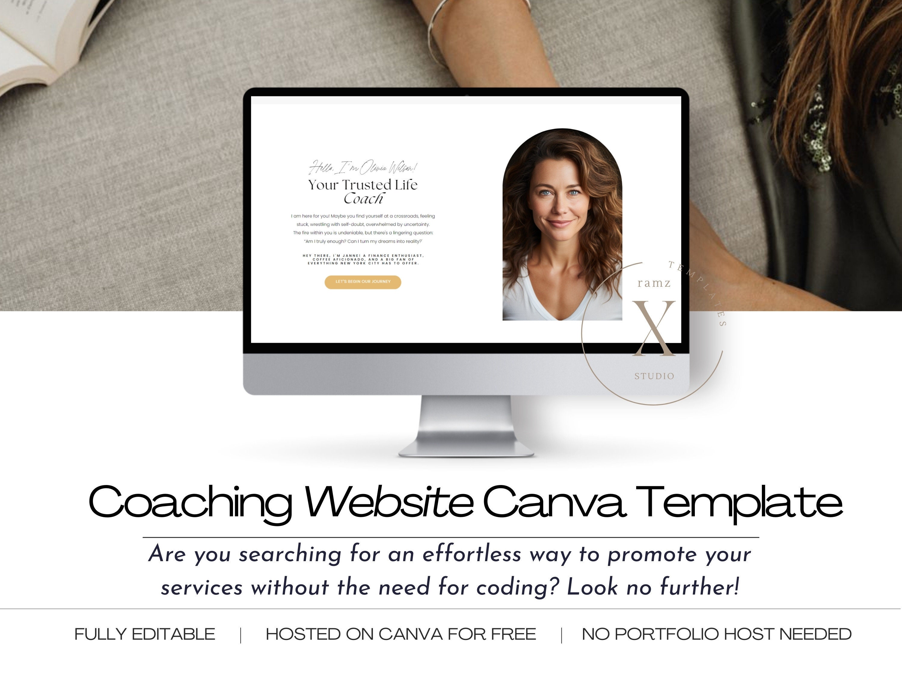 Life Coach Website Template Canva Coaching Website Boho Landing Page ...