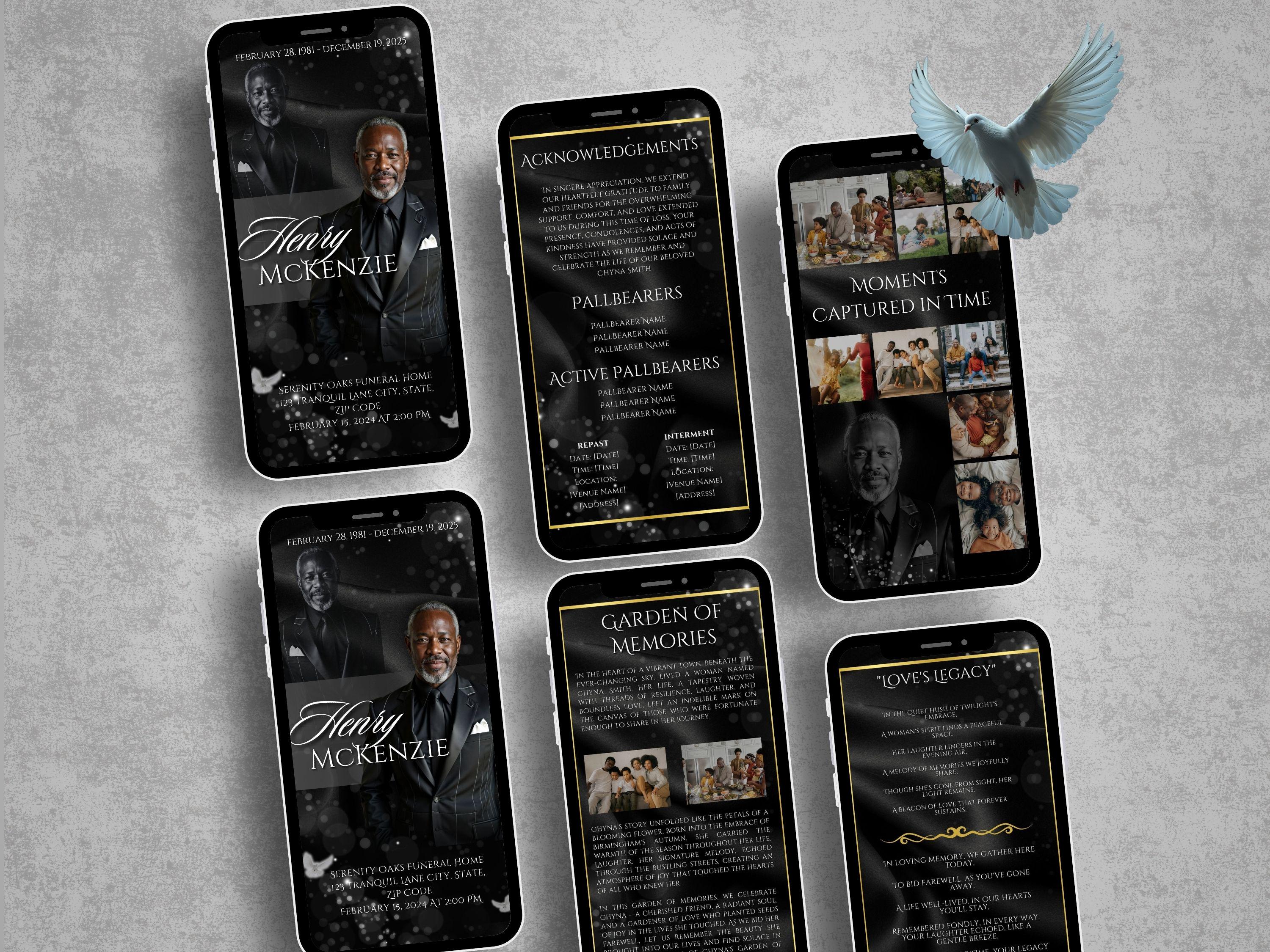 Animated Funeral Video Invitation, Funeral Program, Celebration of Life ...