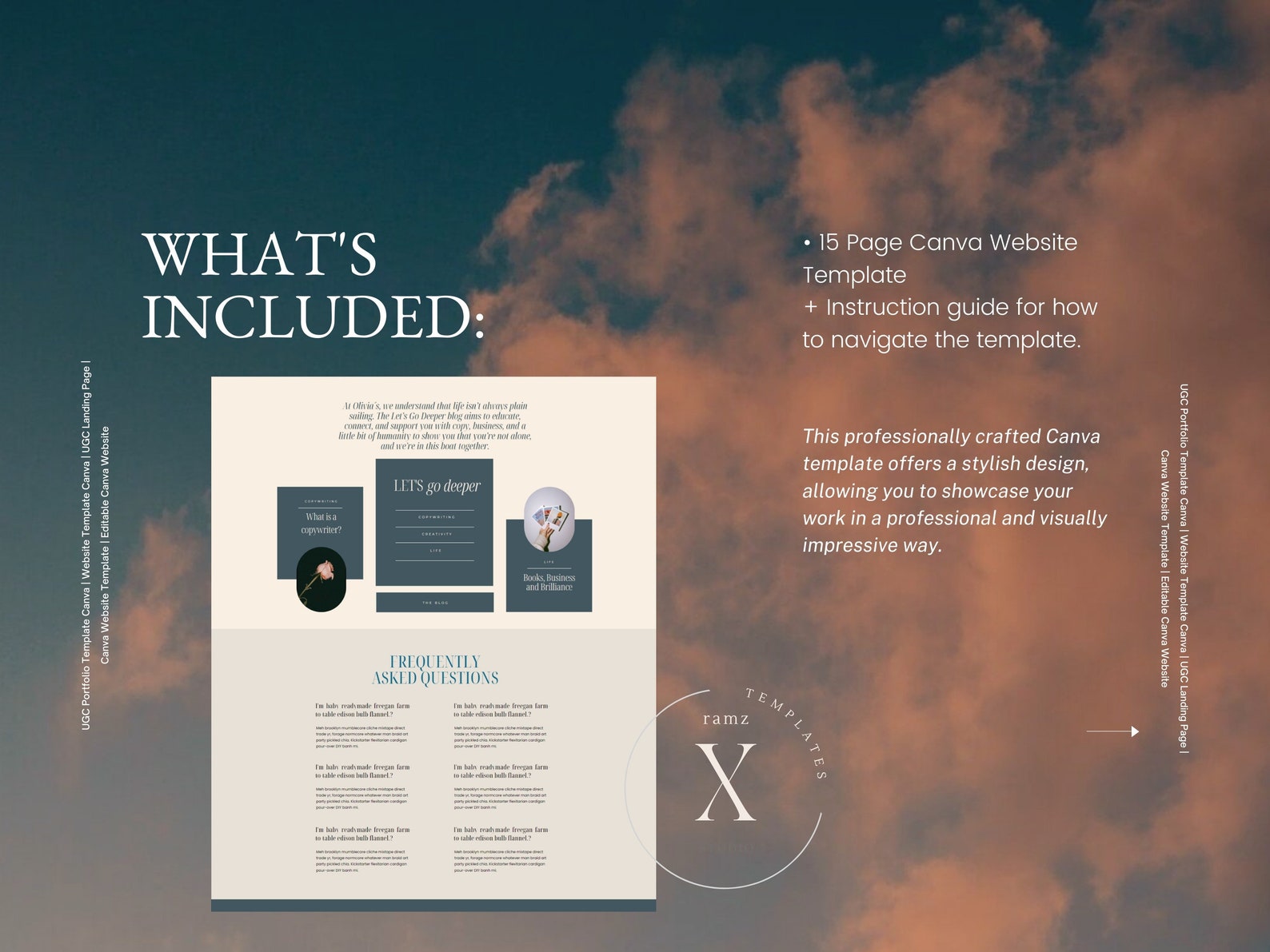 Digital Designer Website Canva Template, Freelancer Website, Personal ...