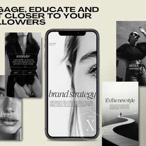 Bold Editorial Aesthetic Social Media, Editable Canva Template, Beige ...