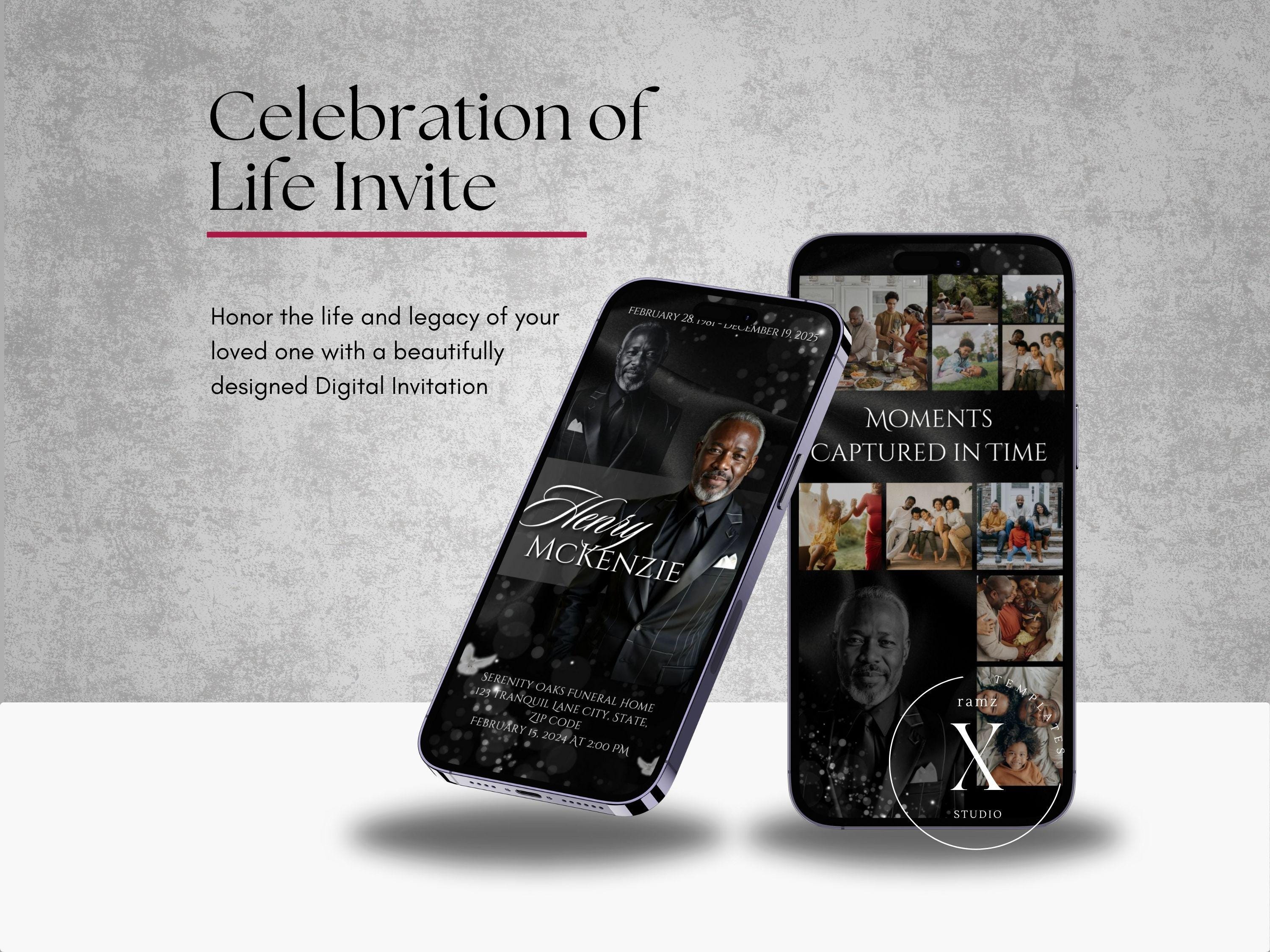 Animated Funeral Video Invitation, Funeral Program, Celebration of Life ...