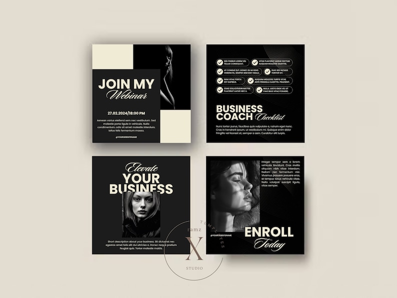 Bold Editorial Aesthetic Social Media, Editable Canva Template, Social ...