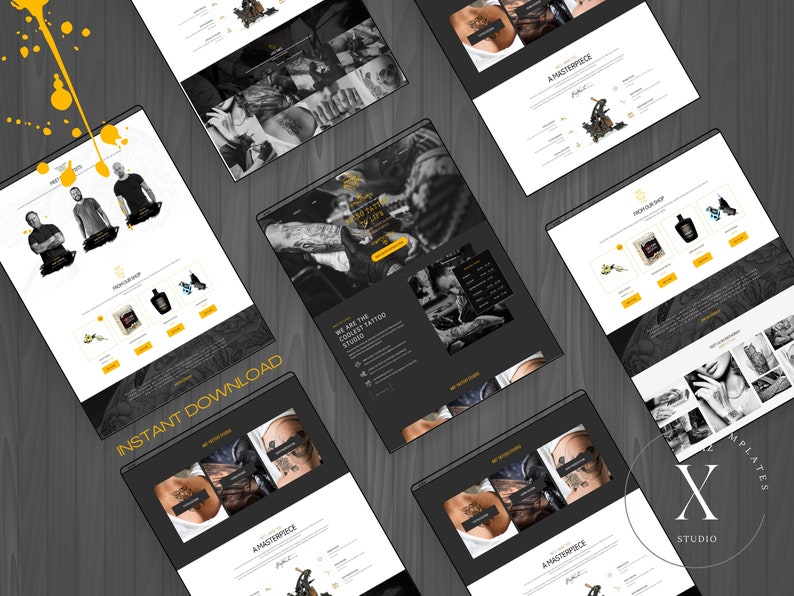 Tattoo Website Template Canva, Gothic Website, Witch Website ...