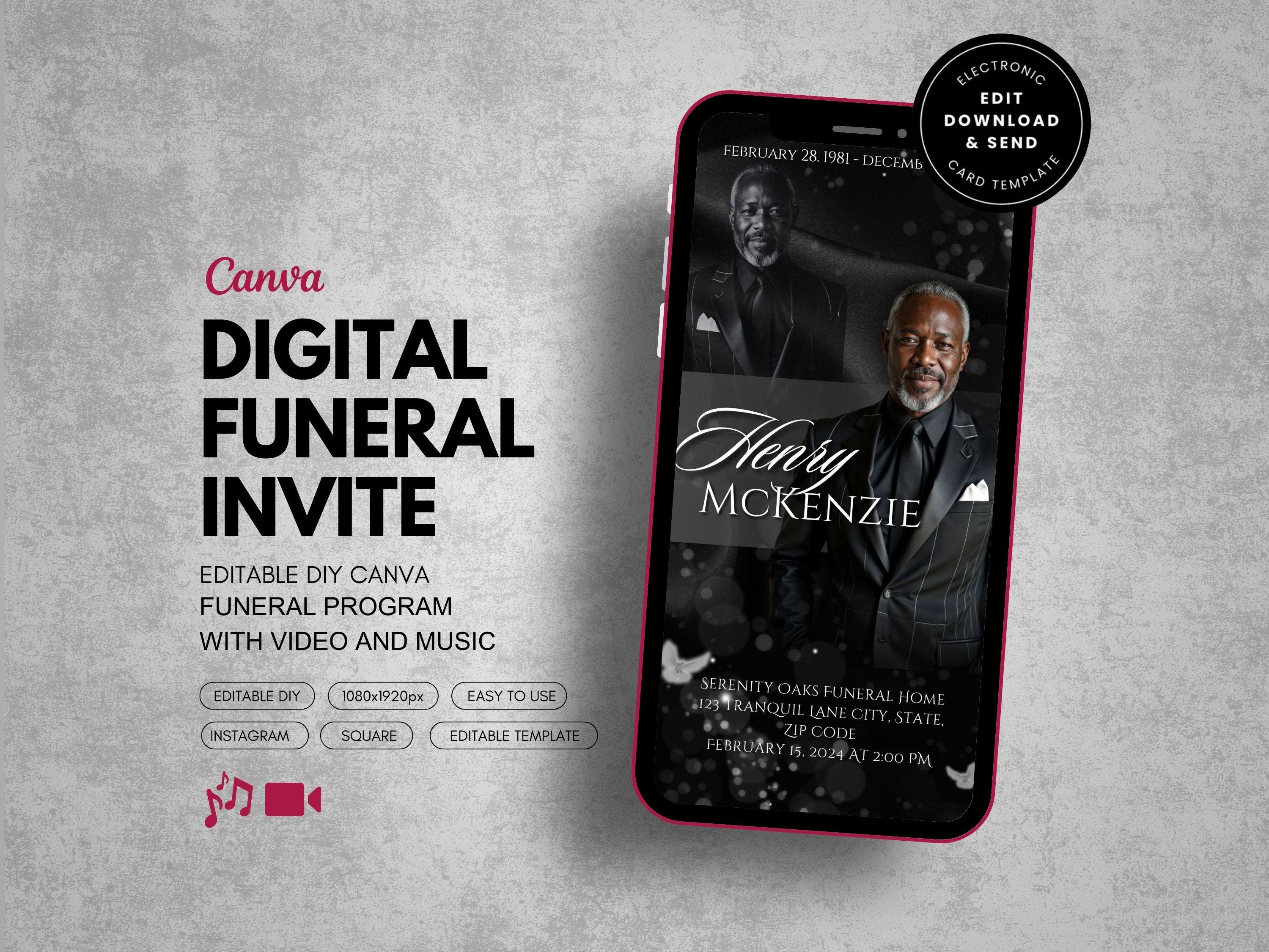 Animated Funeral Video Invitation, Funeral Program, Celebration of Life ...