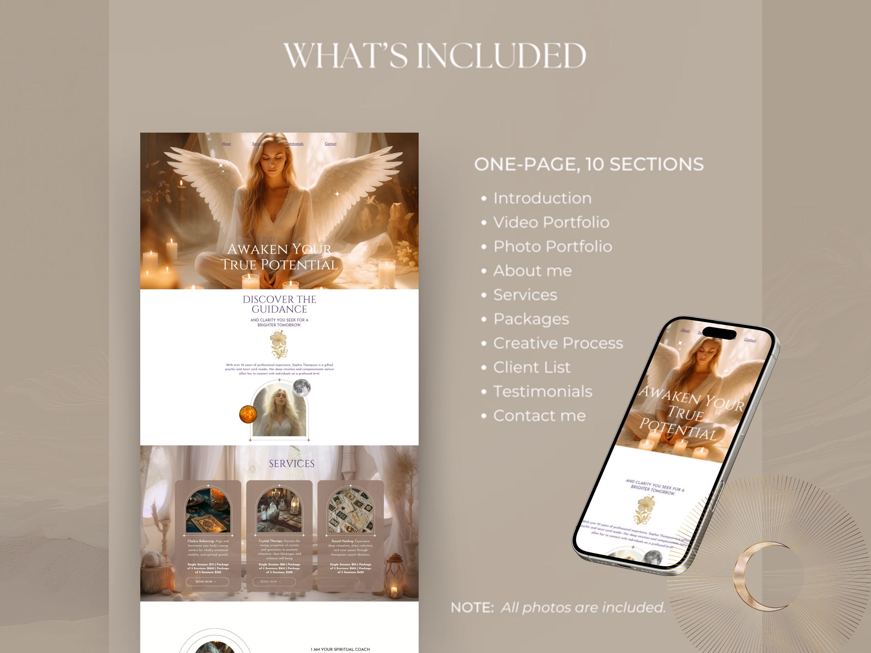 Spiritual Website Template Canva, Mystical Website, Witch Website ...