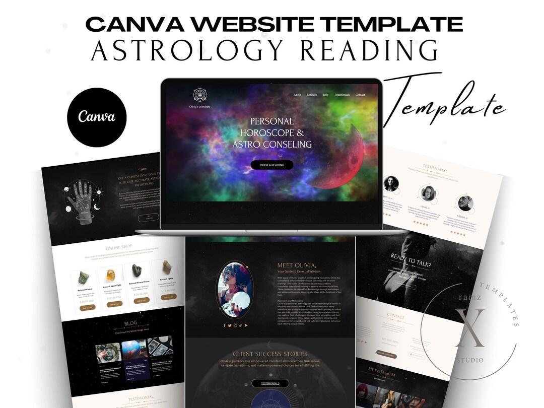 Astrology Website, Astrology Template, Mystical Website, Celestial ...