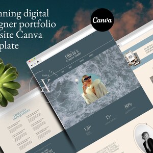 Digital Designer Website Canva Template, Freelancer Website, Personal ...