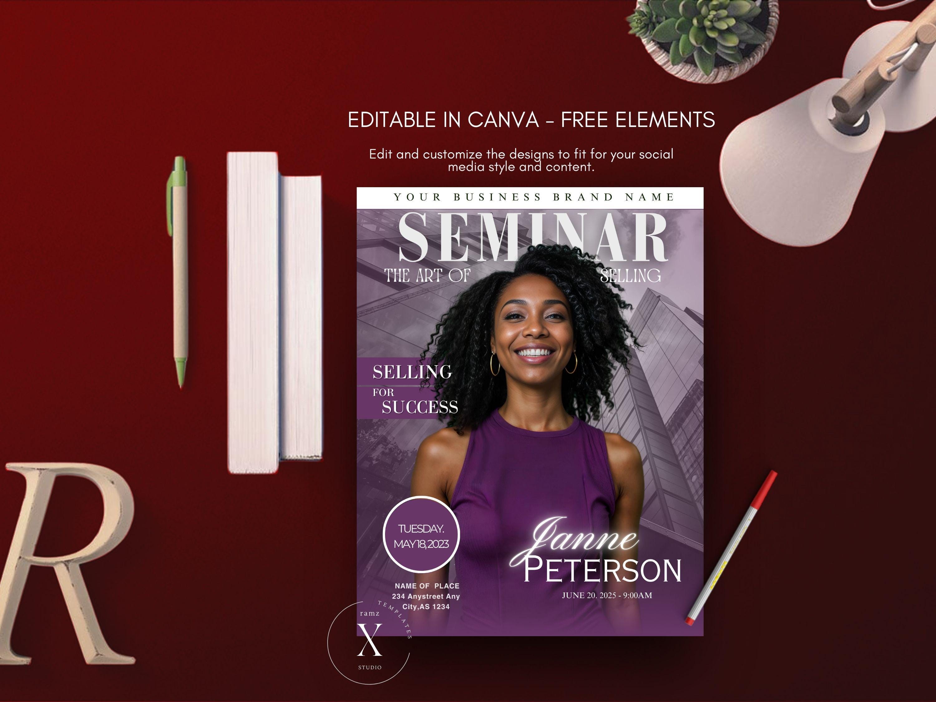 DIY Seminar Flyer | Editable Canva Flyer Template| Masterclass Flyer ...