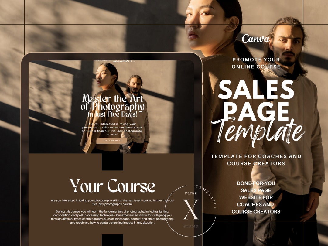 Canva Sales Page Template Coaching Course Sales Page, Sales Landing Page Template, Coaching ...