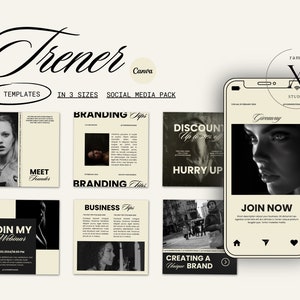 Bold Editorial Aesthetic Social Media, Editable Canva Template, Social ...