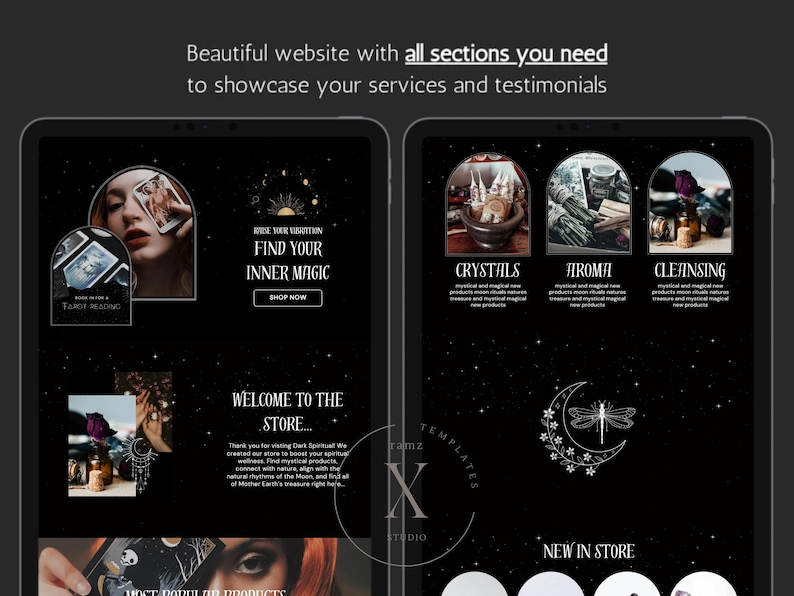 Spiritual Website Template Canva, Mystical Website, Witch Website ...