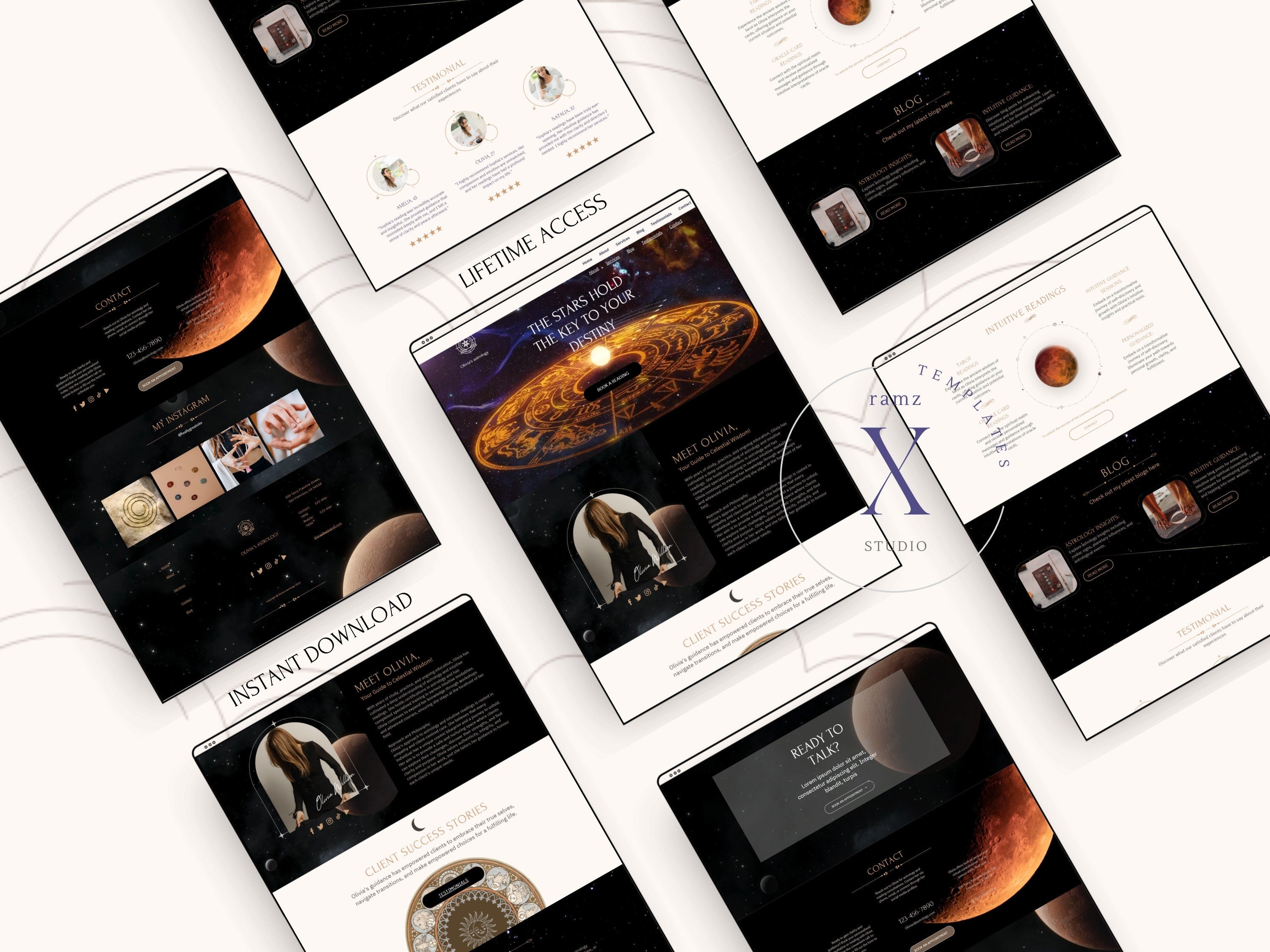 Astrology Website, Astrology Template, Mystical Website, Celestial ...