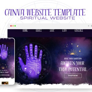 Spiritual Website Template Canva, Mystical Website, Witch Website ...