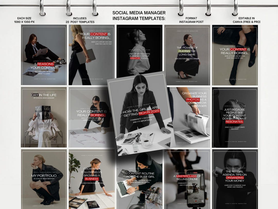 Pinterest-inspired Instagram Templates for Social Media Managers ...