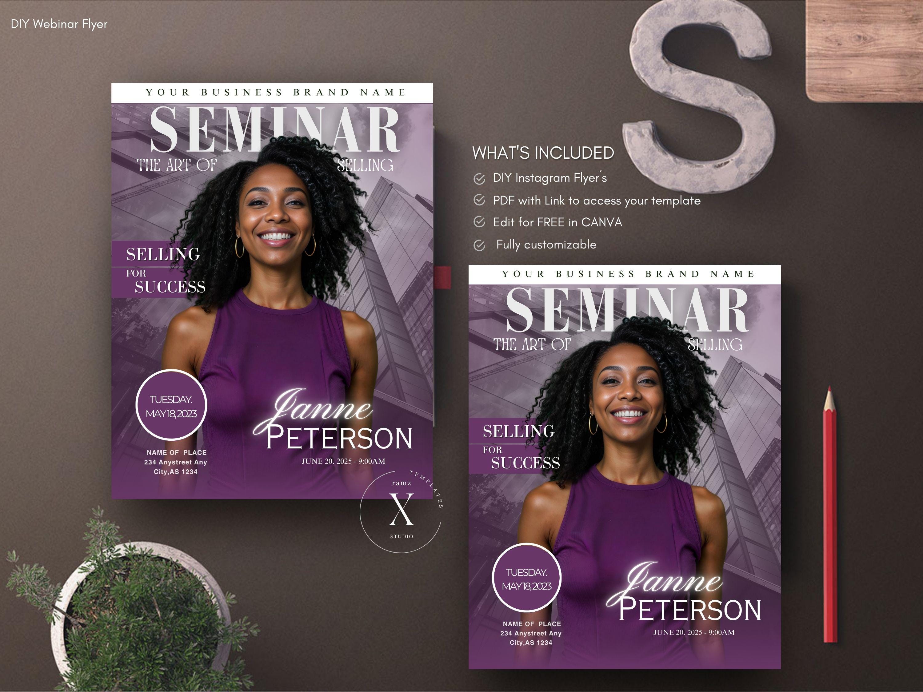 DIY Seminar Flyer | Editable Canva Flyer Template| Masterclass Flyer ...