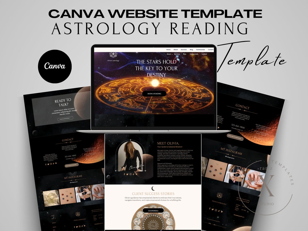 Astrology Website, Astrology Template, Mystical Website, Celestial ...