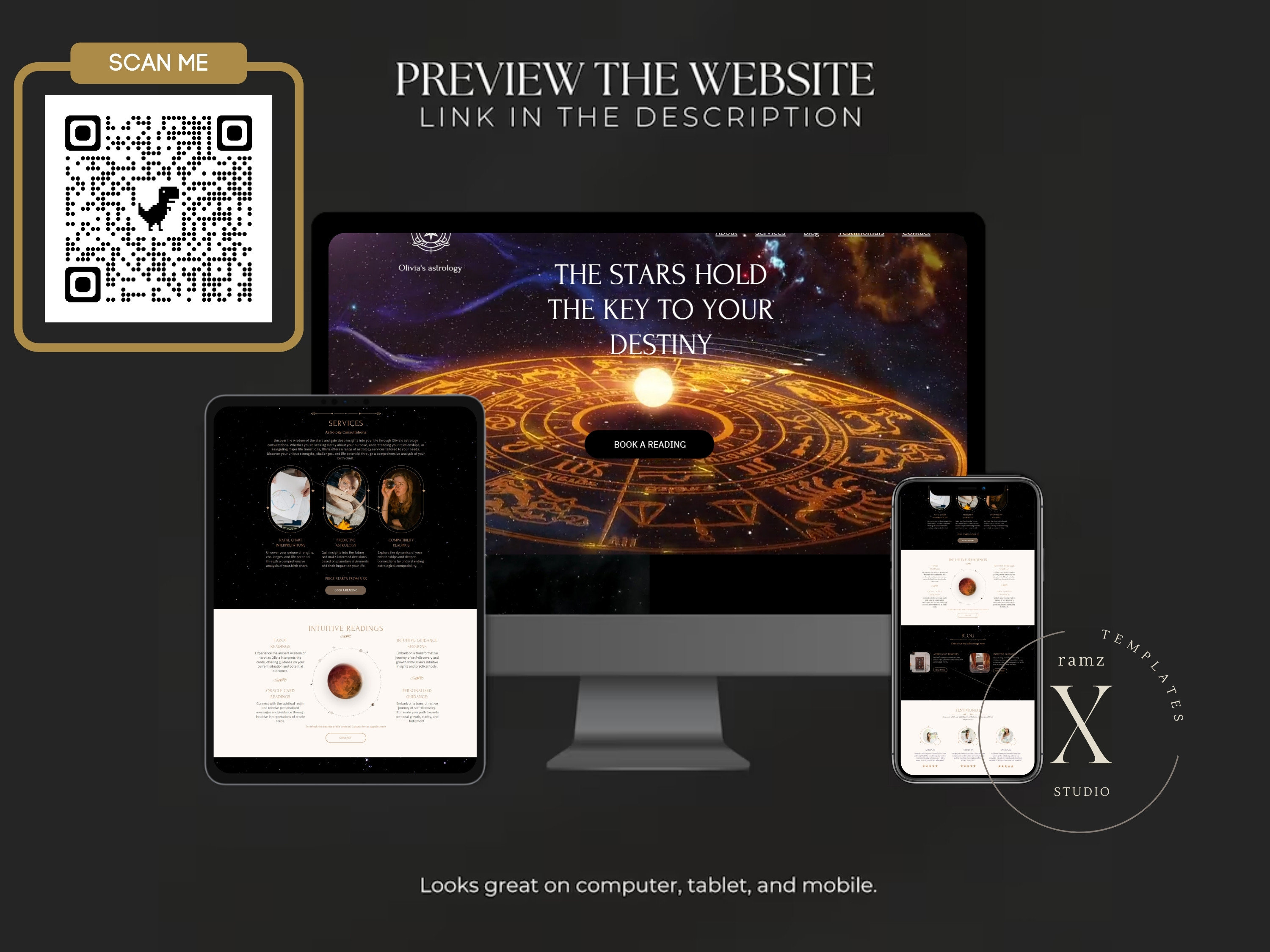 Astrology Website, Astrology Template, Mystical Website, Celestial ...