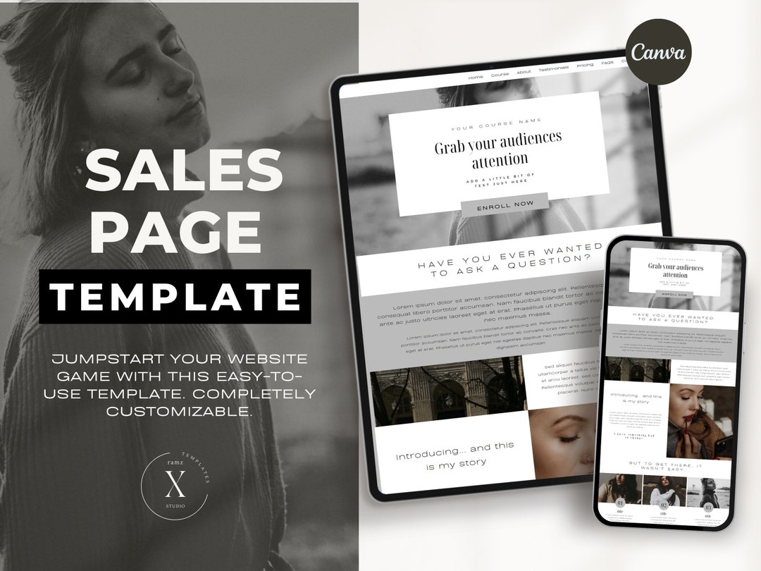 Canva Sales Page Template Coaching Course Sales Page, Sales Landing ...