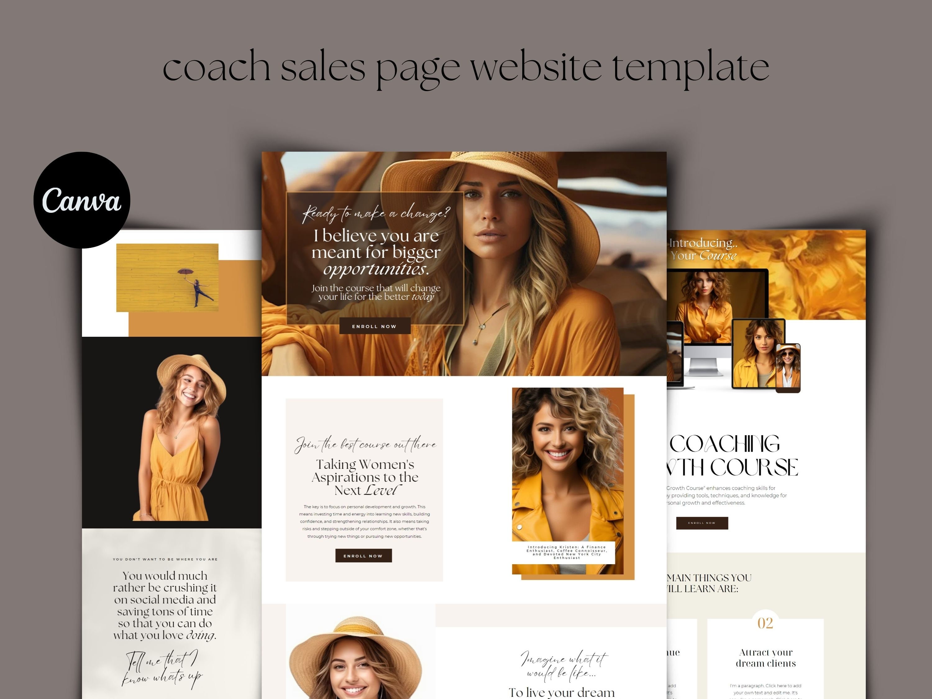 Canva Sales Page Template Coaching Course Sales Page, Sales Landing Page Template, Coaching ...
