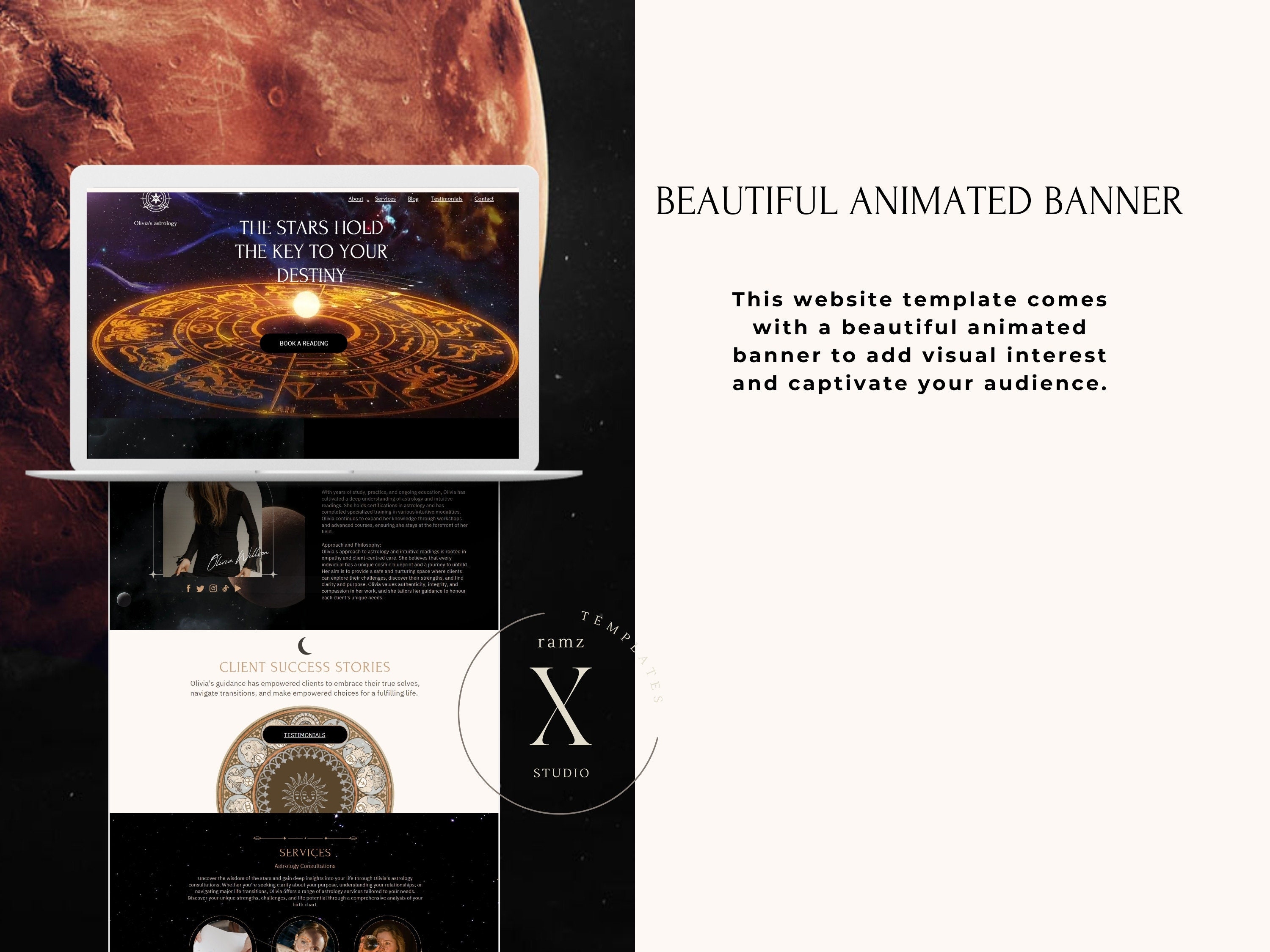 Astrology Website, Astrology Template, Mystical Website, Celestial ...