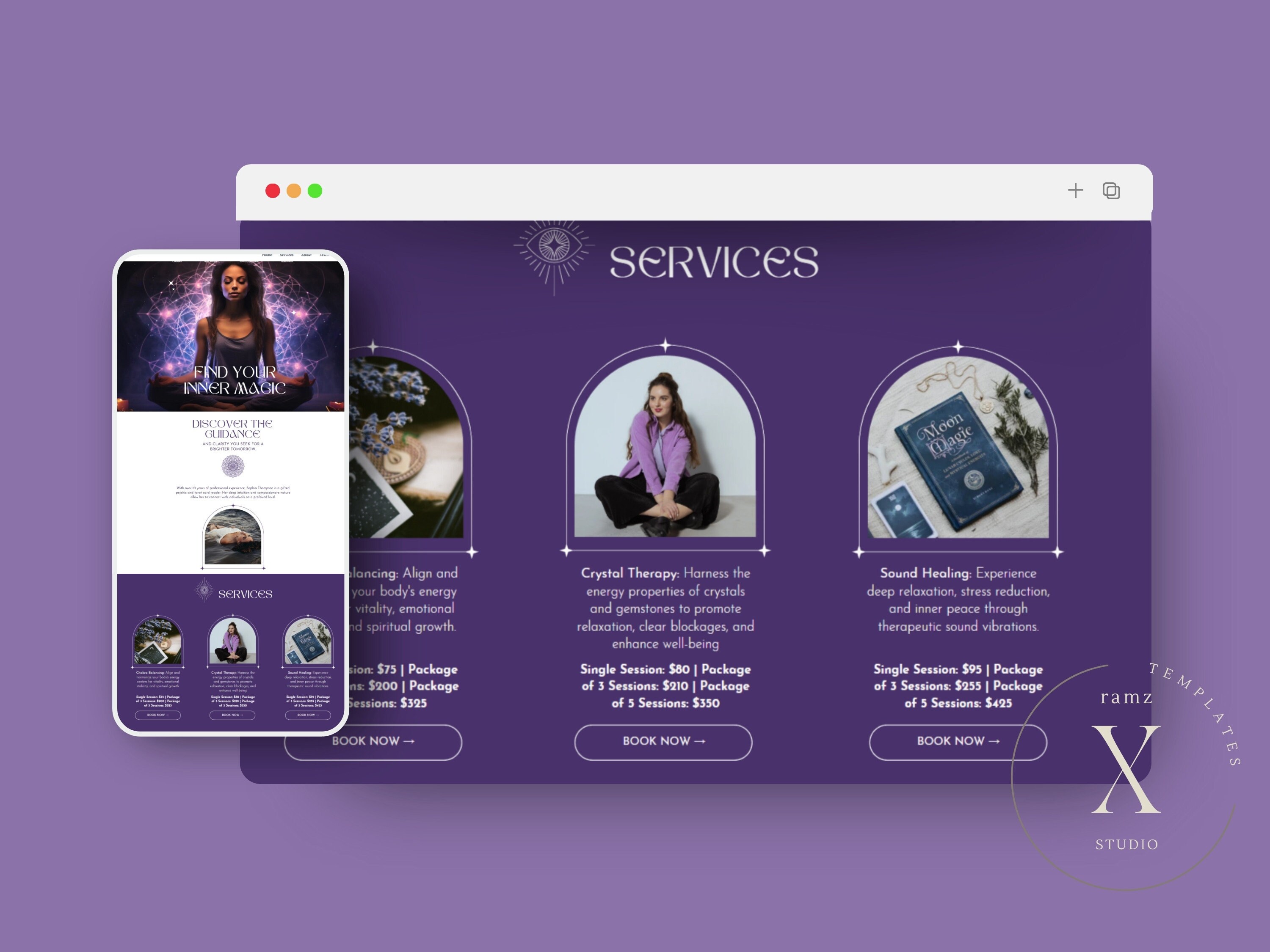 Spiritual Website Template Canva, Mystical Website, Witch Website ...