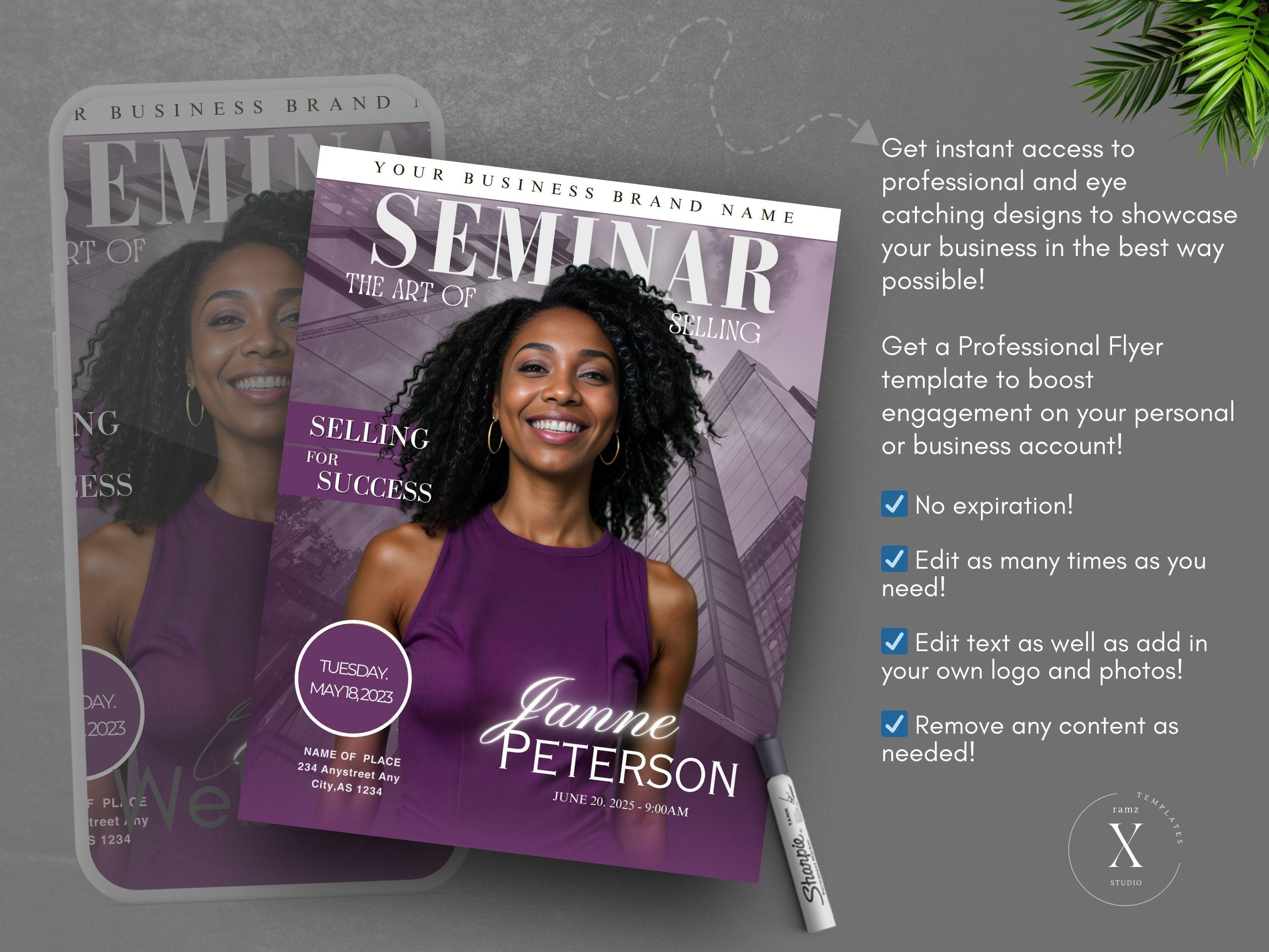 DIY Seminar Flyer | Editable Canva Flyer Template| Masterclass Flyer ...