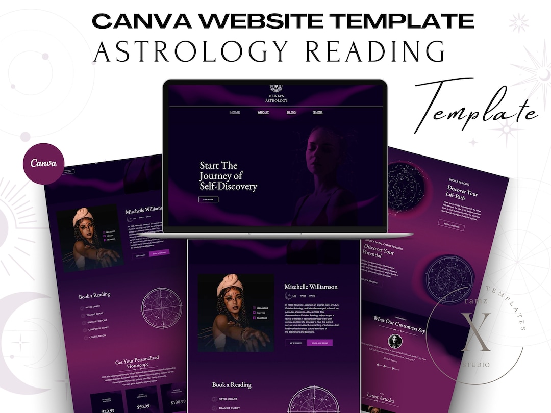 Astrology Website, Astrology Template, Mystical Website, Celestial ...