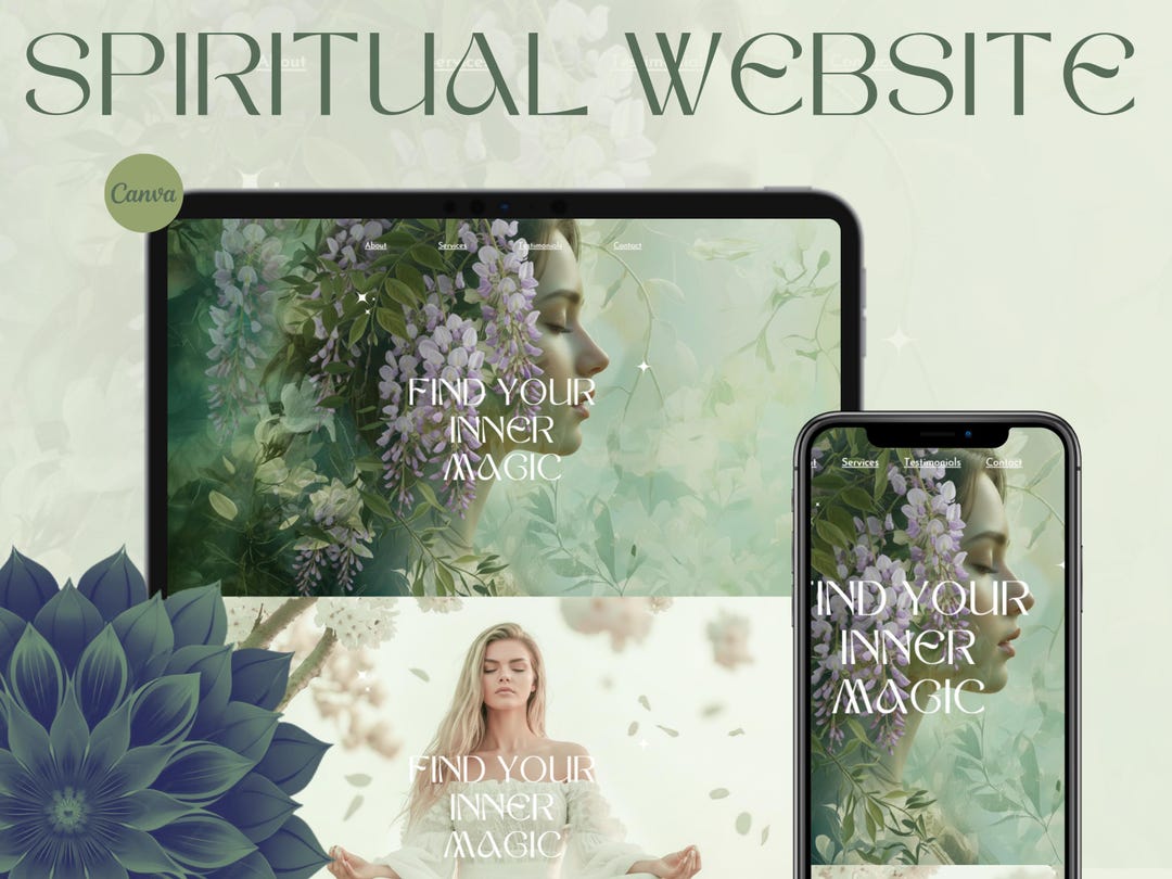 Spiritual Website Template Canva, Mystical Website, Witch Website ...