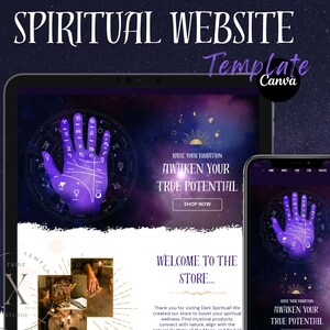 Spiritual Website Template Canva, Mystical Website, Witch Website ...