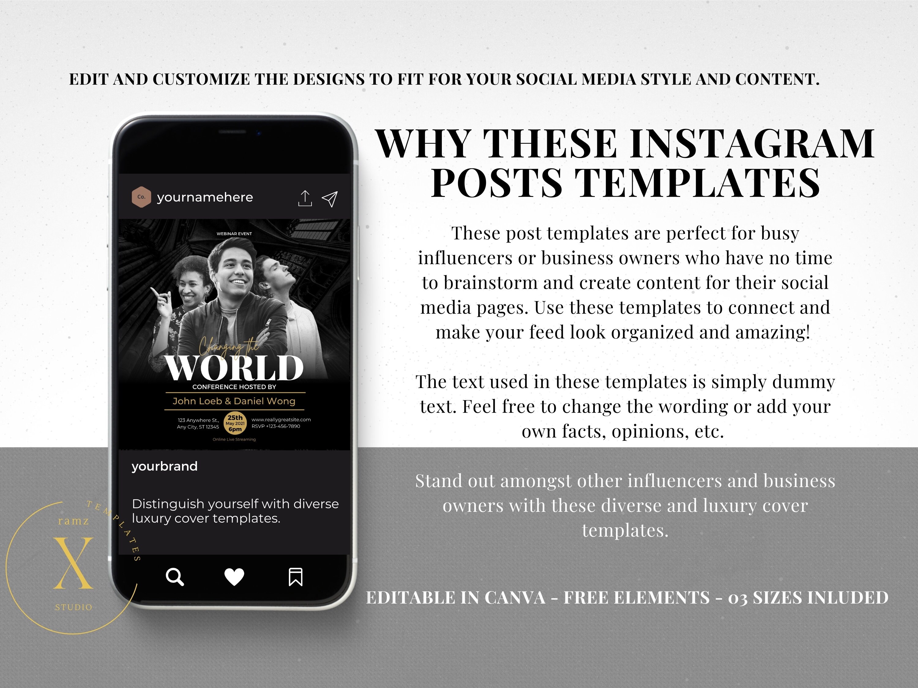 Conference Flyer, Instagram Post, Canva Template, DIY Flyer, Instagram ...