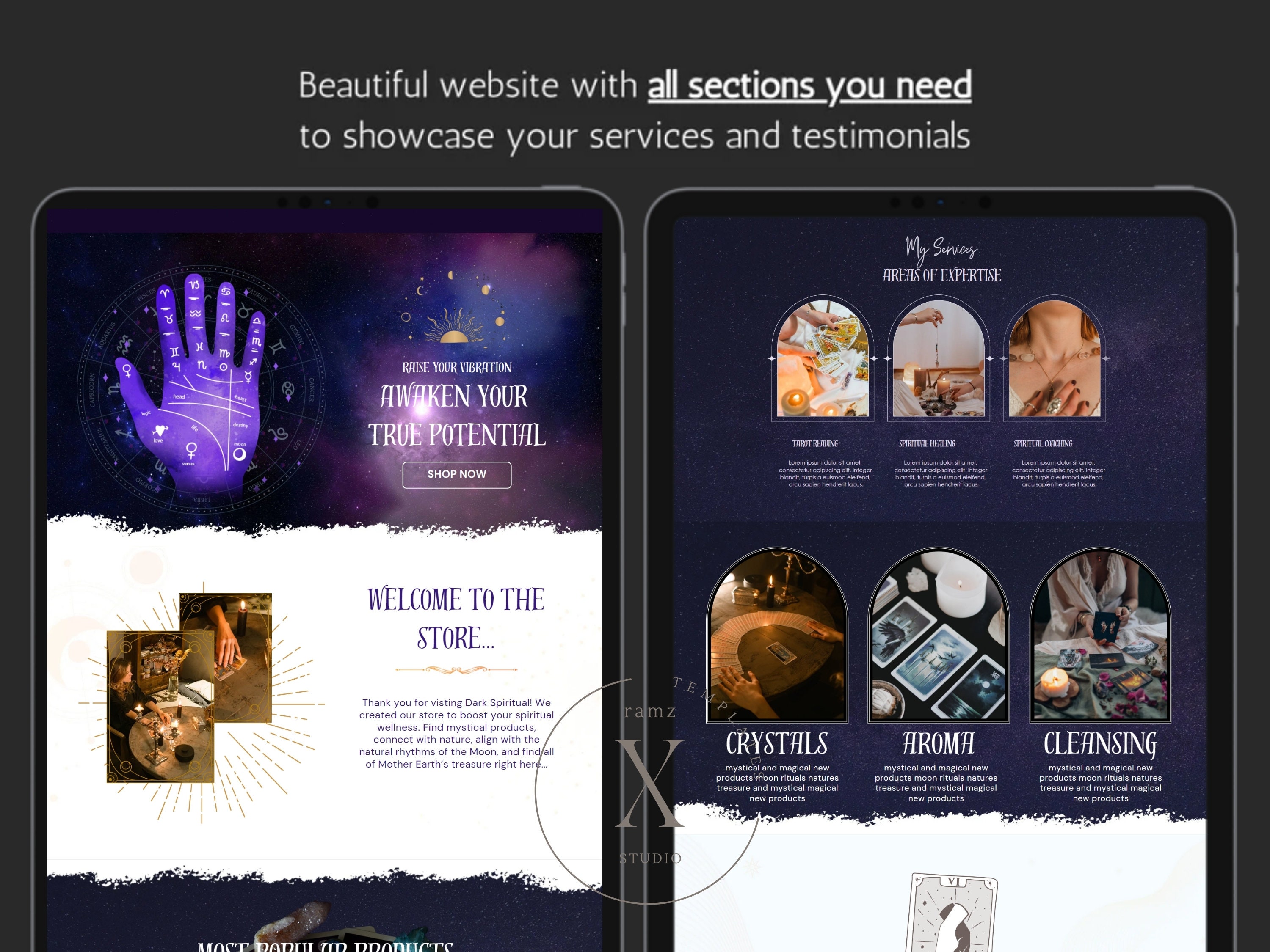 Spiritual Website Template Canva, Mystical Website, Witch Website ...