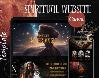 Spiritual Website Template Canva, Mystical Website, Magic Astrologer ...