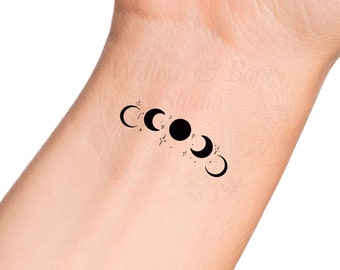 Moon Phases Temporary Tattoo - Etsy
