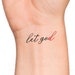 Let God Let Go Temporary Tattoo - Religious Jesus Quote Wrist Print ...