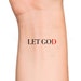 Let God Let Go Temporary Tattoo - Religious Jesus Quote Wrist Print ...