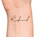 Redeemed Lettering Temporary Tattoo - Handwriting Religious Text Wrist ...